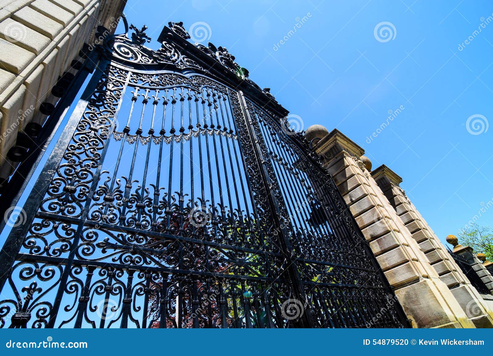 Elegant gateway stock photo. Image of mansion, fence - 54879520