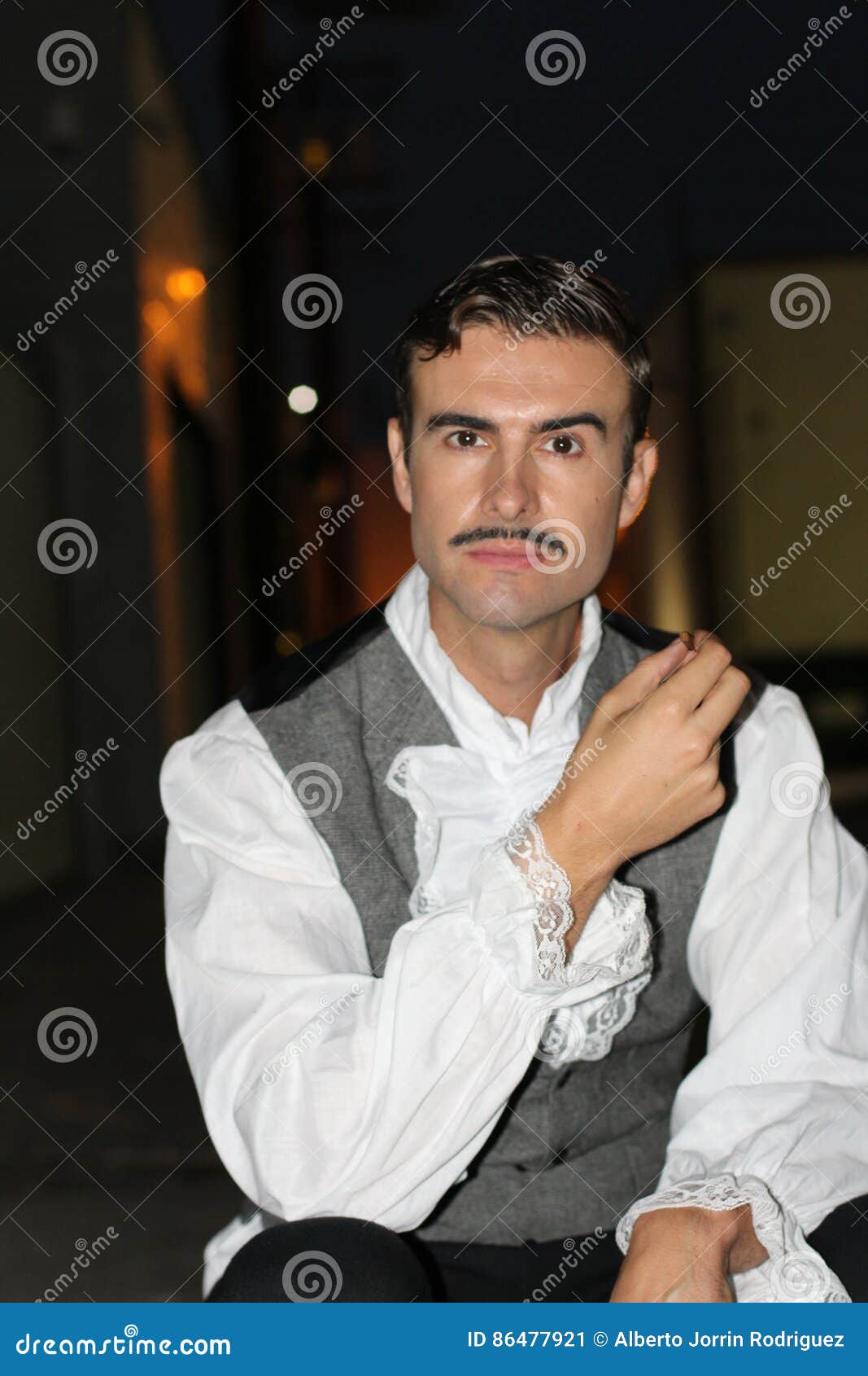 Elegant Gentleman with a Classic Old School Mustache Stock Image ...