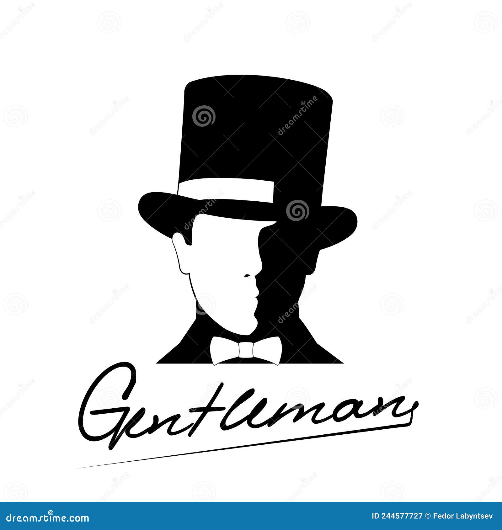 Elegant Gentleman in a Hat Vector Illustration Stock Vector ...