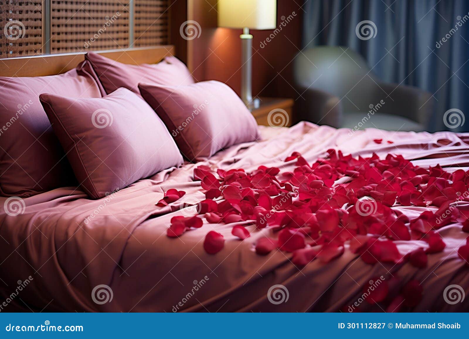 Elegant Gesture Rose Petals on the Bed Adding a Touch of Luxury and ...