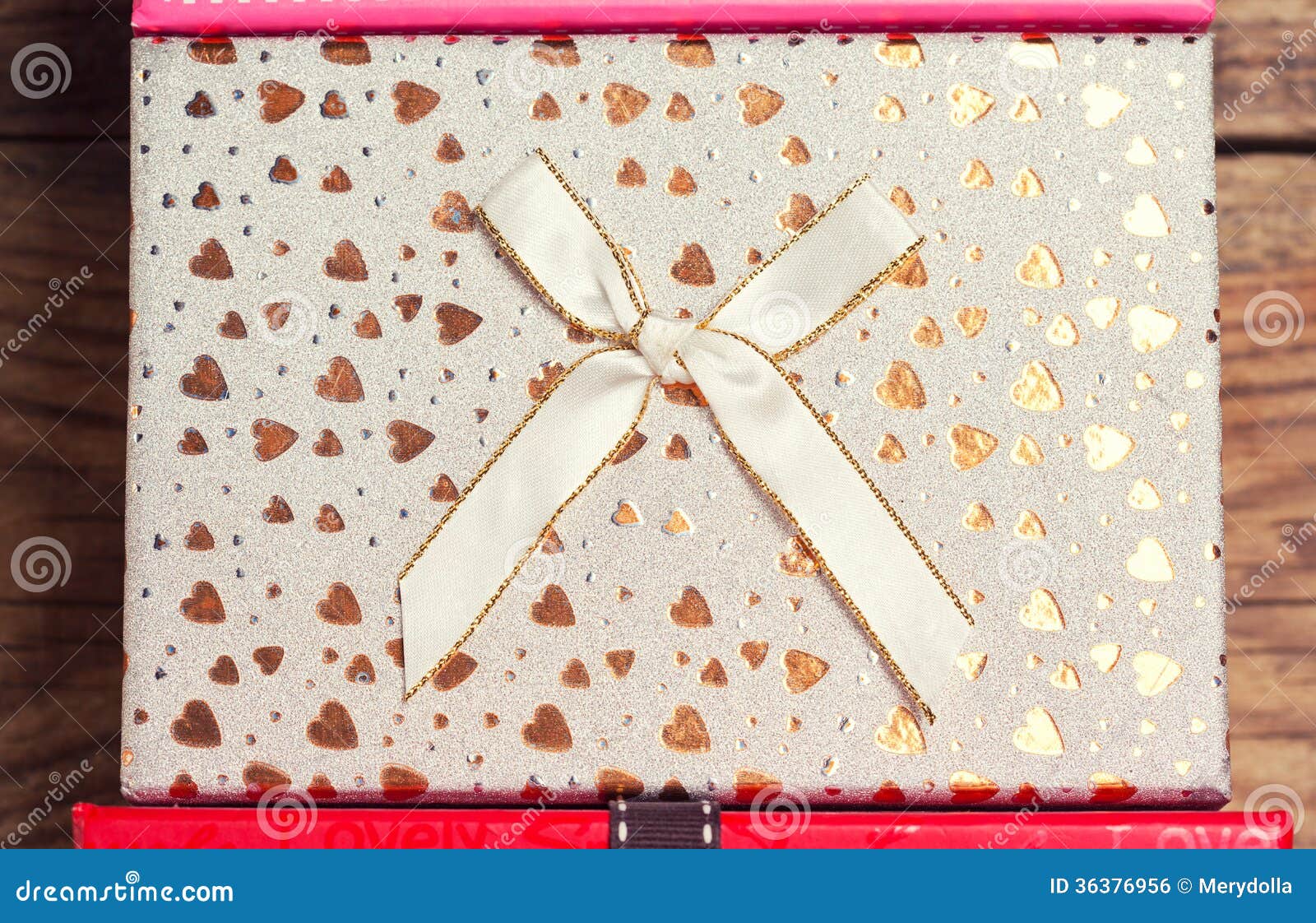 Elegant gift box with bow stock photo. Image of design - 36376956