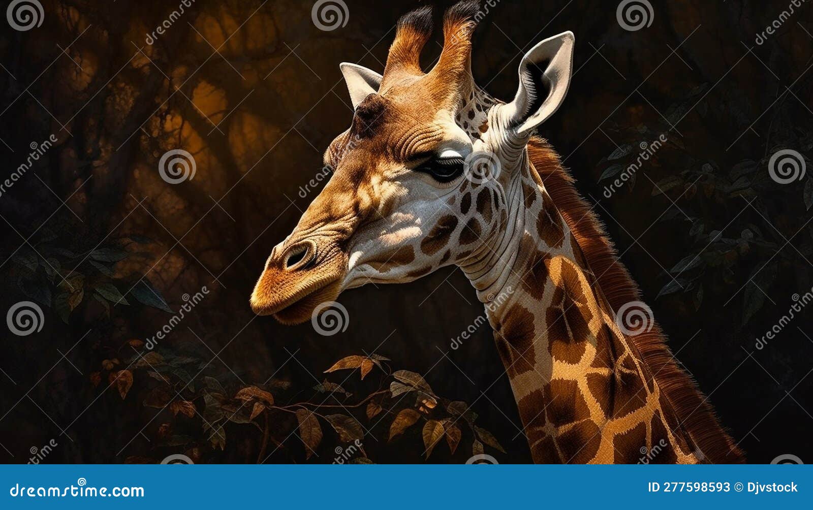 The Elegant Giraffe, with Its Spotted Fur, Standing in Savannah ...