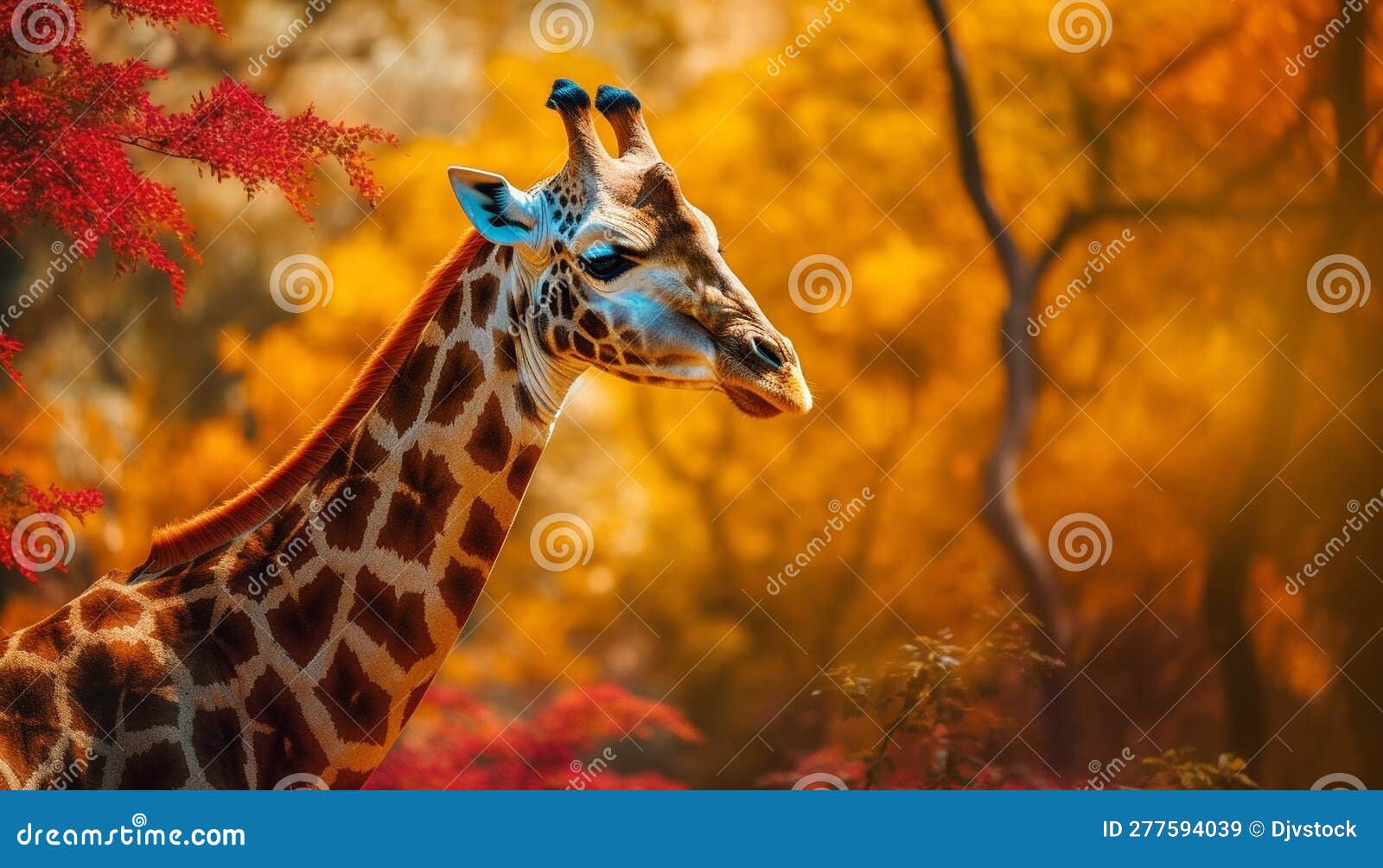 The Elegant Giraffe Stands Tall, Looking at the Camera Generated by AI ...