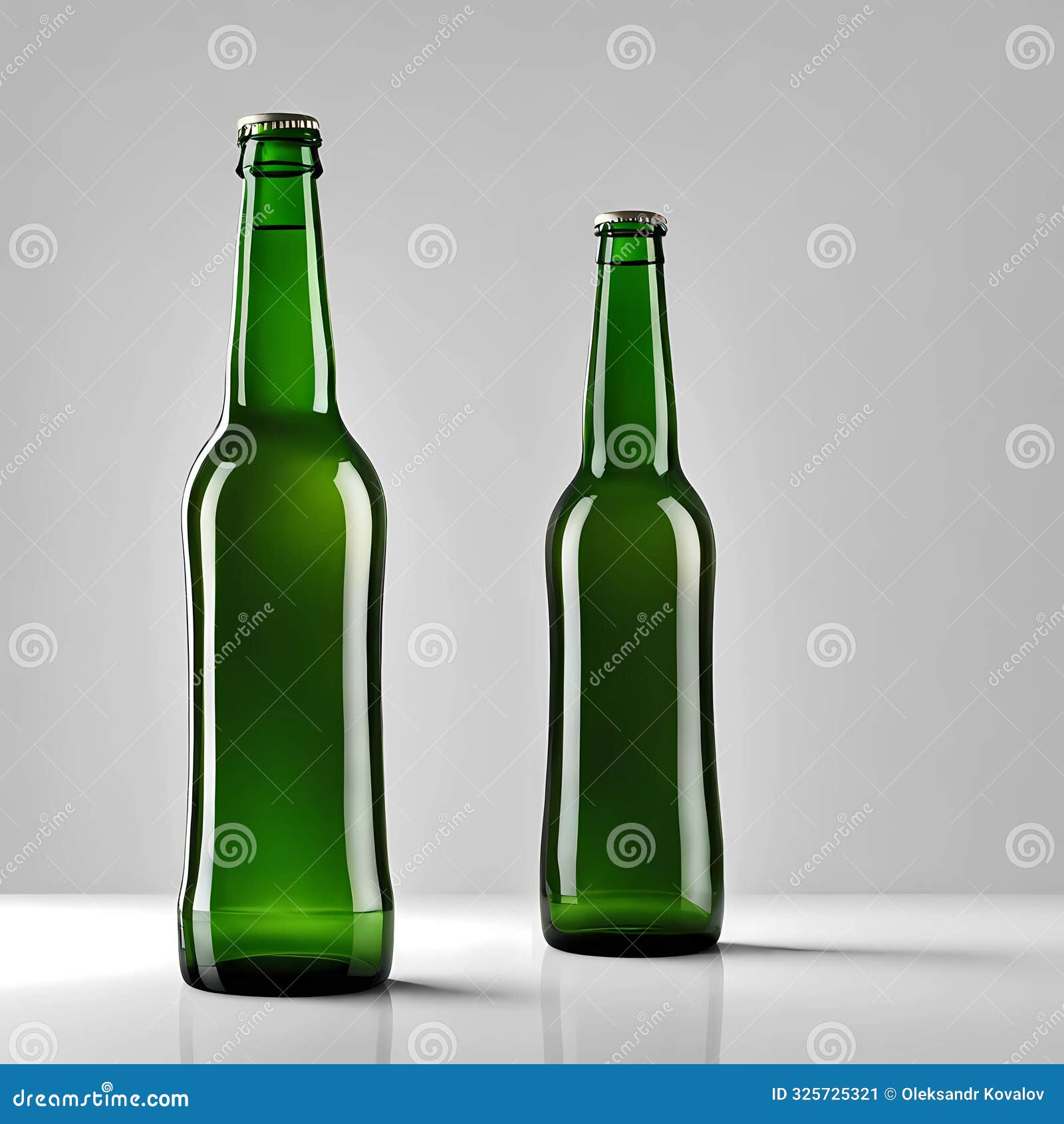 Elegant Glass Beer Bottle without Label Stock Illustration ...