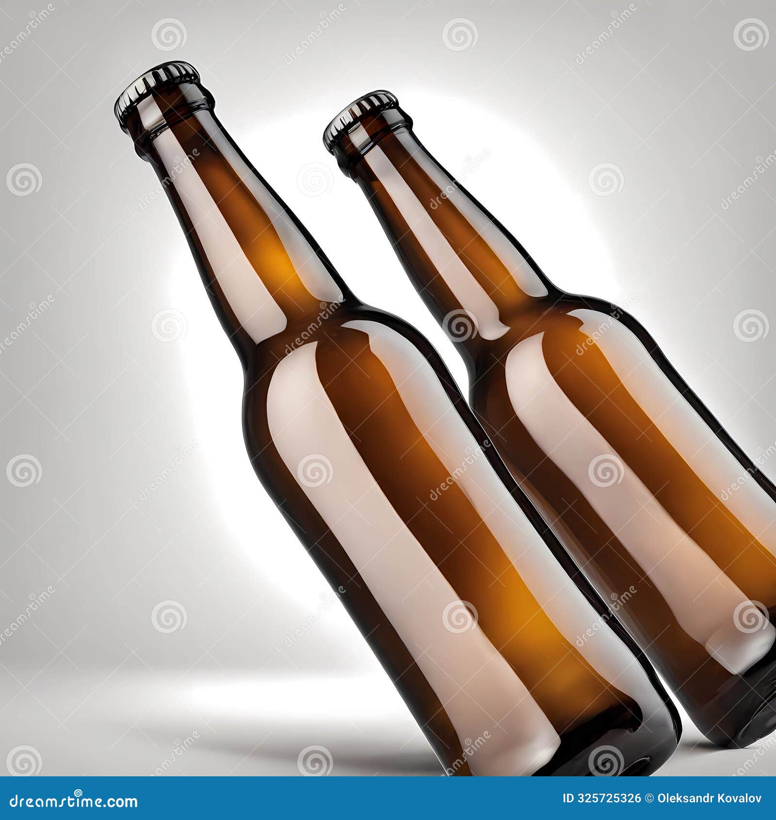 Elegant Glass Beer Bottle without Label Stock Illustration ...