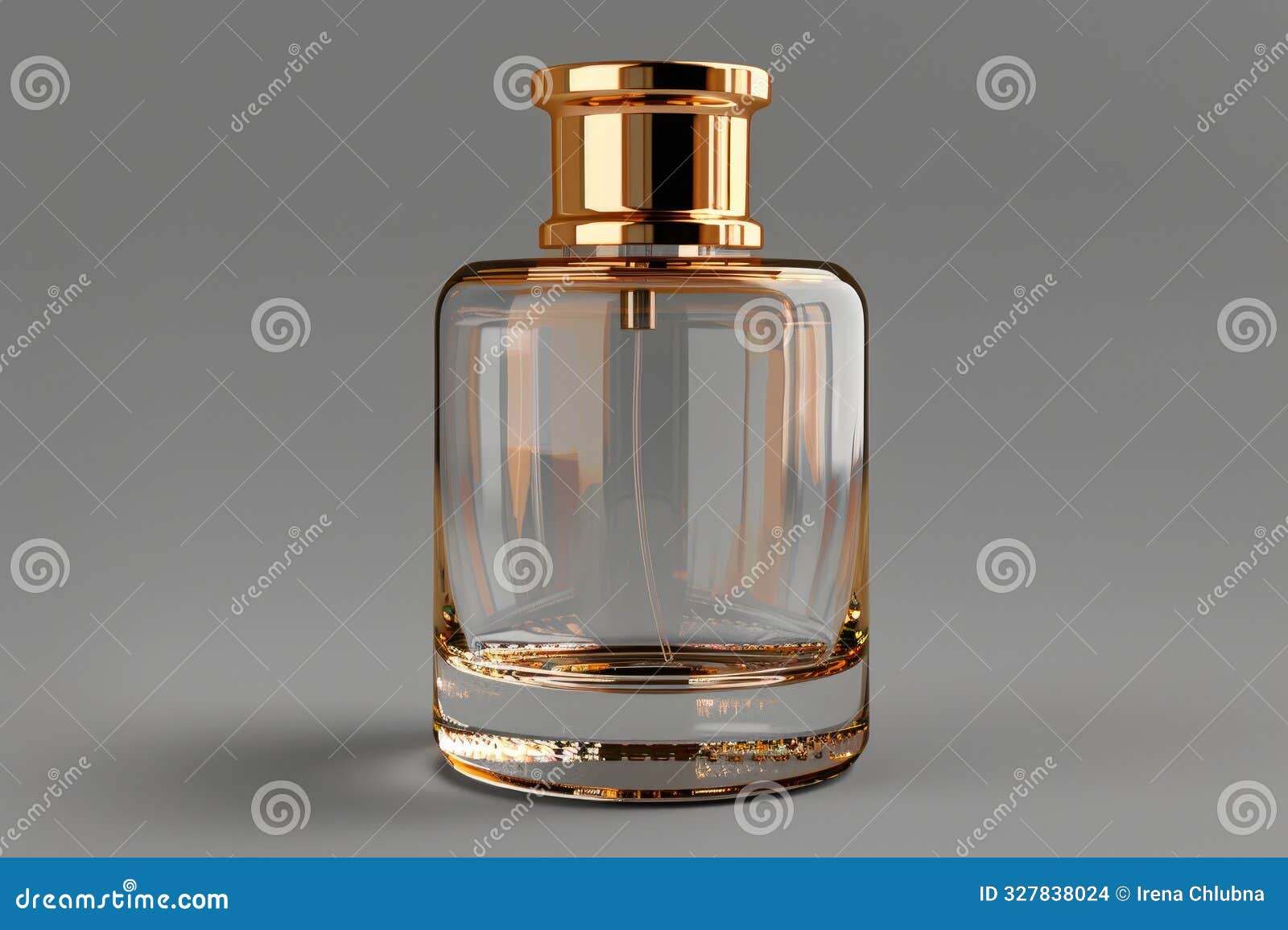 Elegant Glass Perfume Bottle with Gold Cap Stock Illustration ...