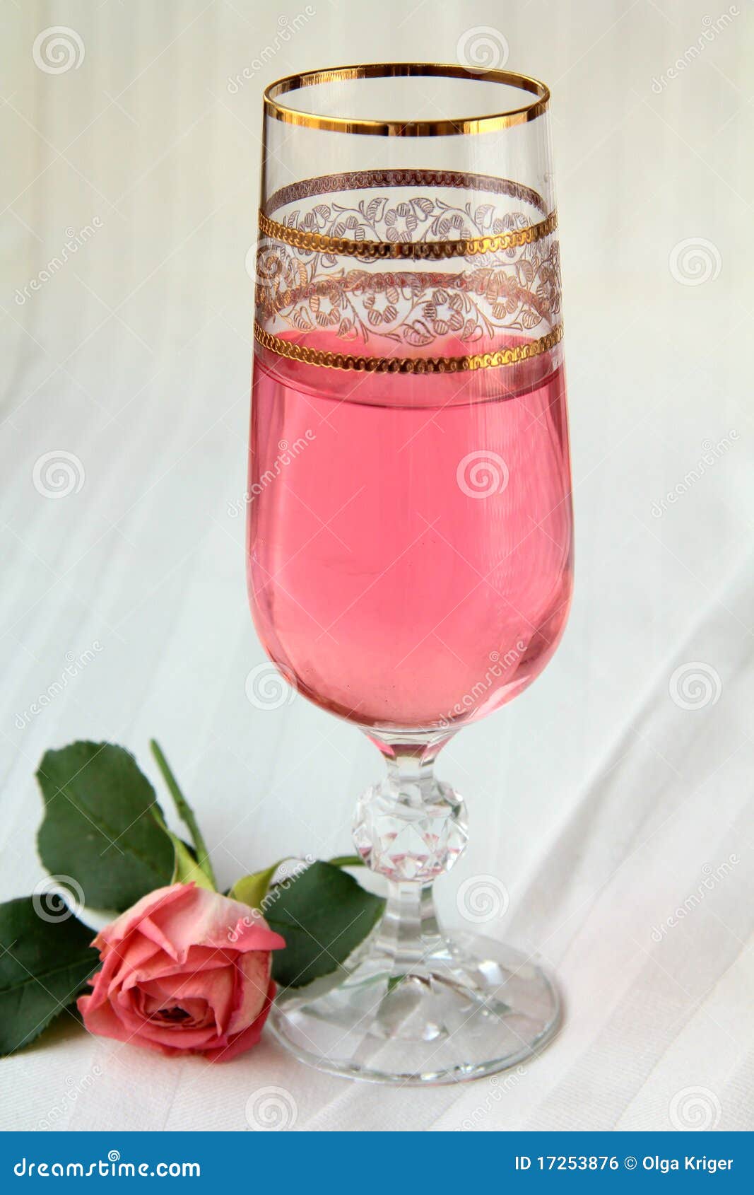 Elegant Glass Pink Champagne Stock Photo - Image of crystal, luxury ...