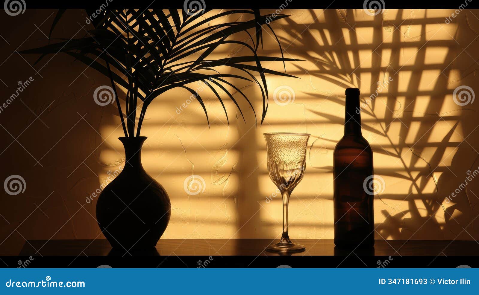 Elegant Glass Side View with Flower Vase Creating Beautiful Light and ...