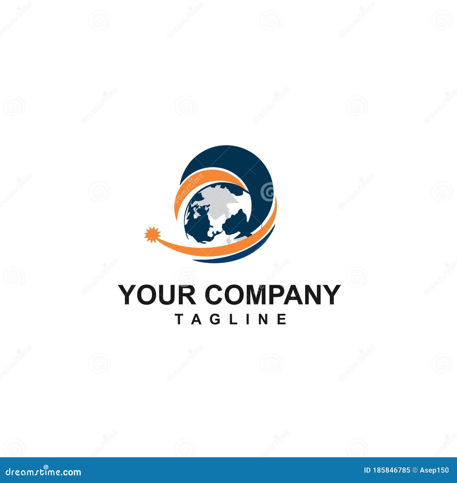 Elegant Globe Symbol With Equator And Sunlight Logo Design Vector ...