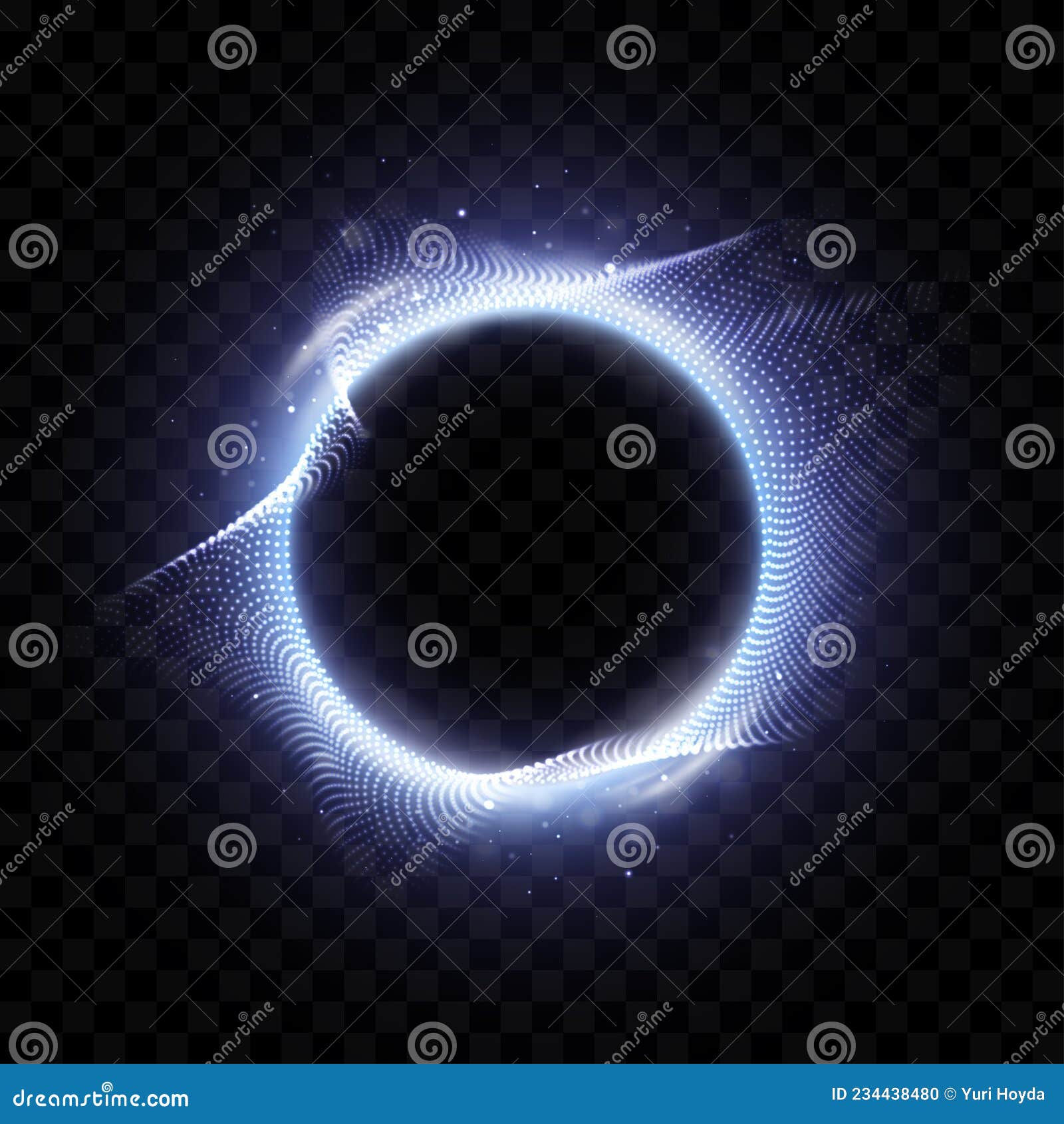 Dynamic Deformed Circle Shape of the Particles. Elegant Glowing Circles ...