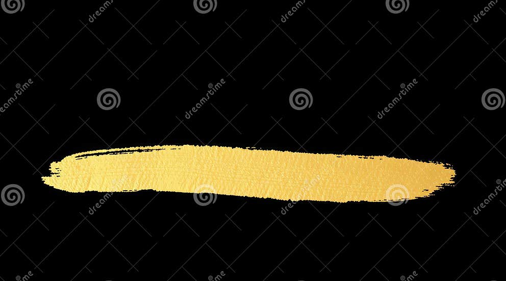 Elegant Gold Brushstroke on a Solid Black Background Stock Illustration ...