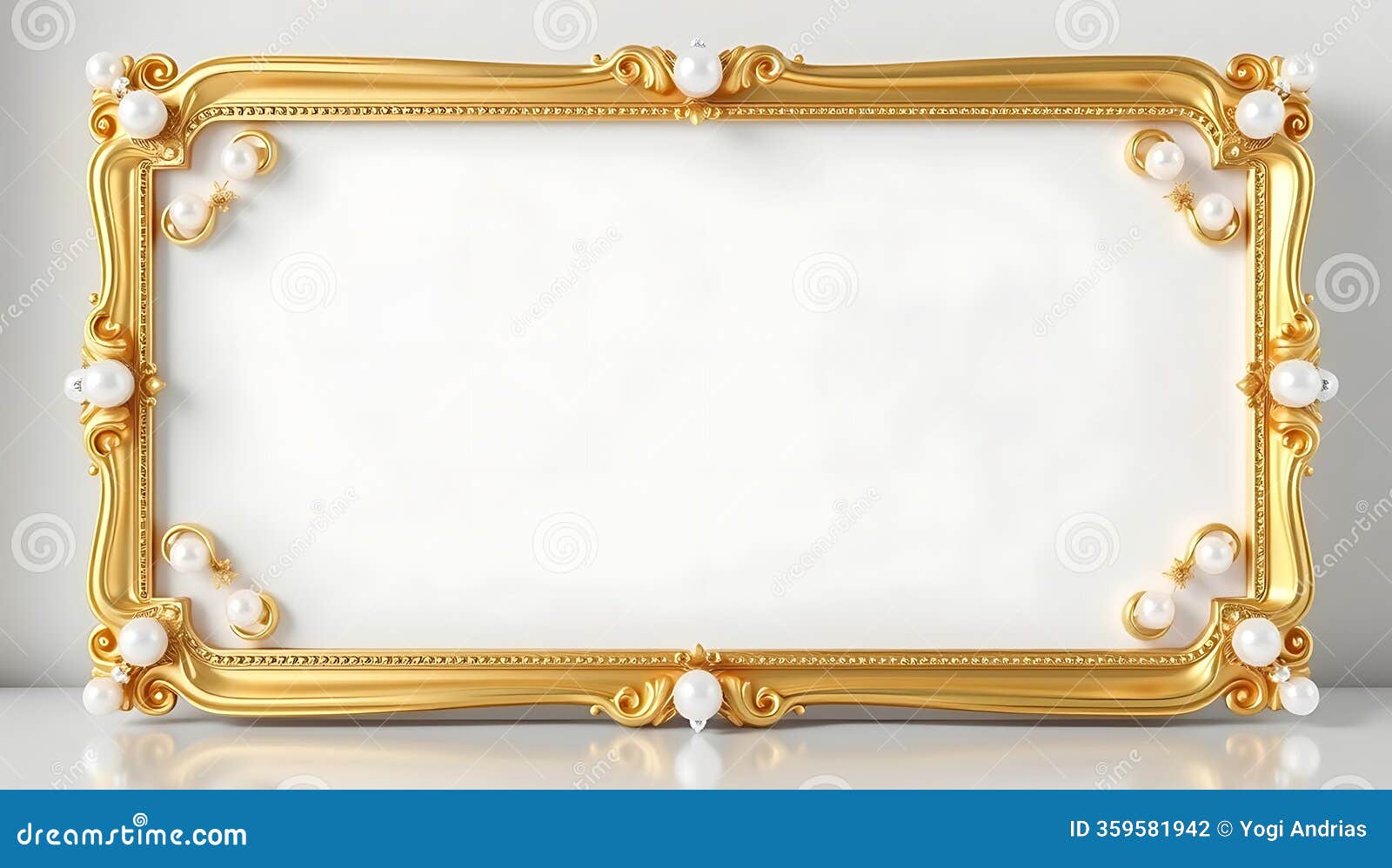 Elegant Gold Frame Adorned with Pearls Stock Illustration ...