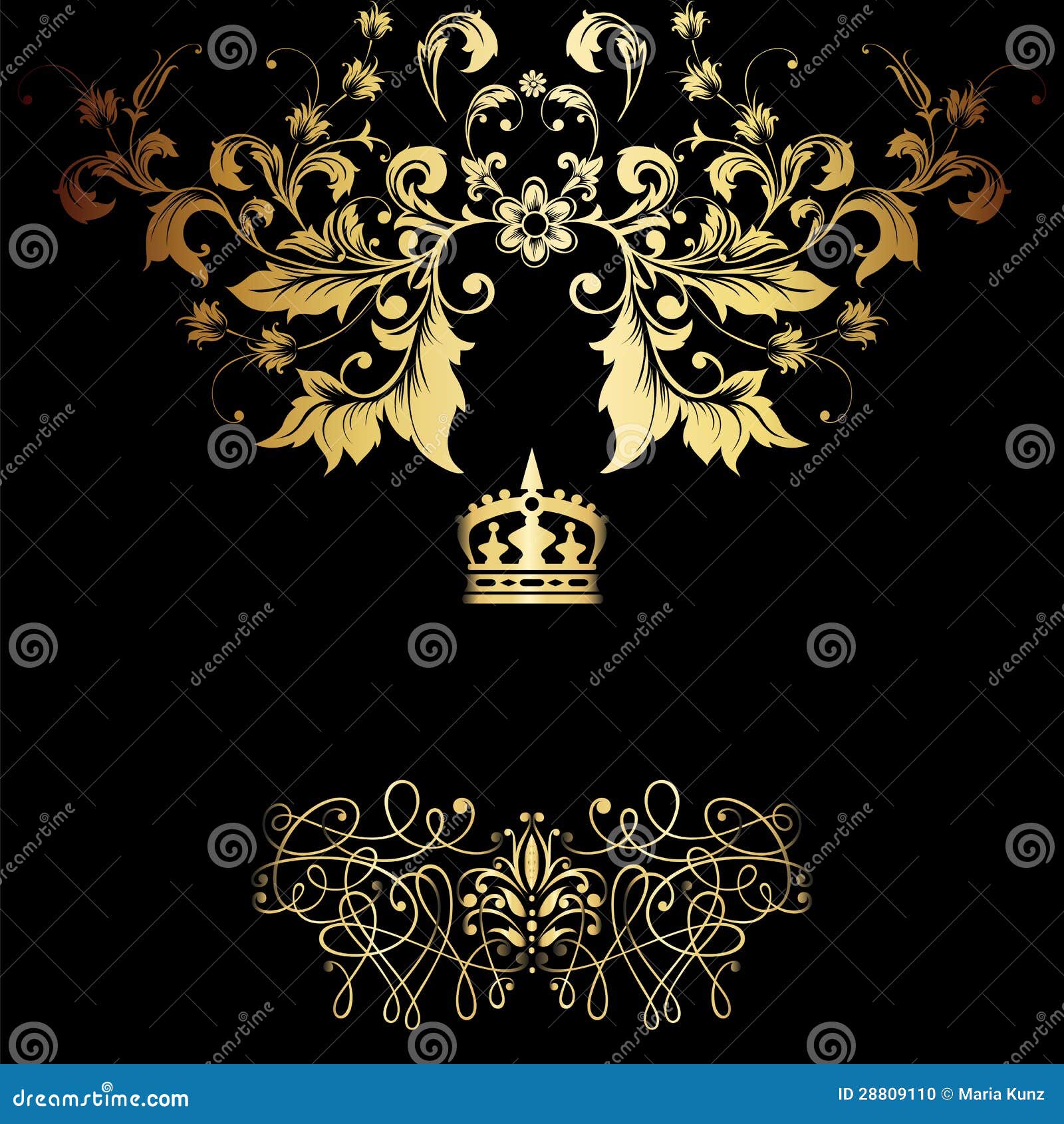 Elegant Gold Frame Banner with Crown... Stock Illustration ...