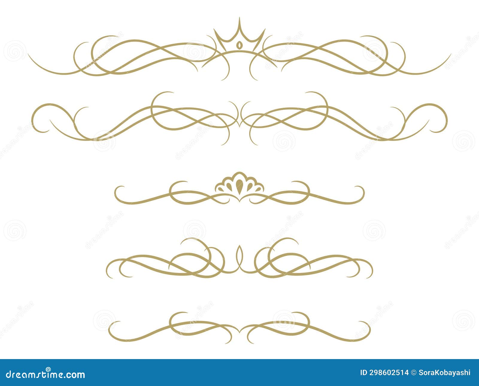 Elegant Gold Frame Material Drawn with Smooth Curves Stock Illustration ...