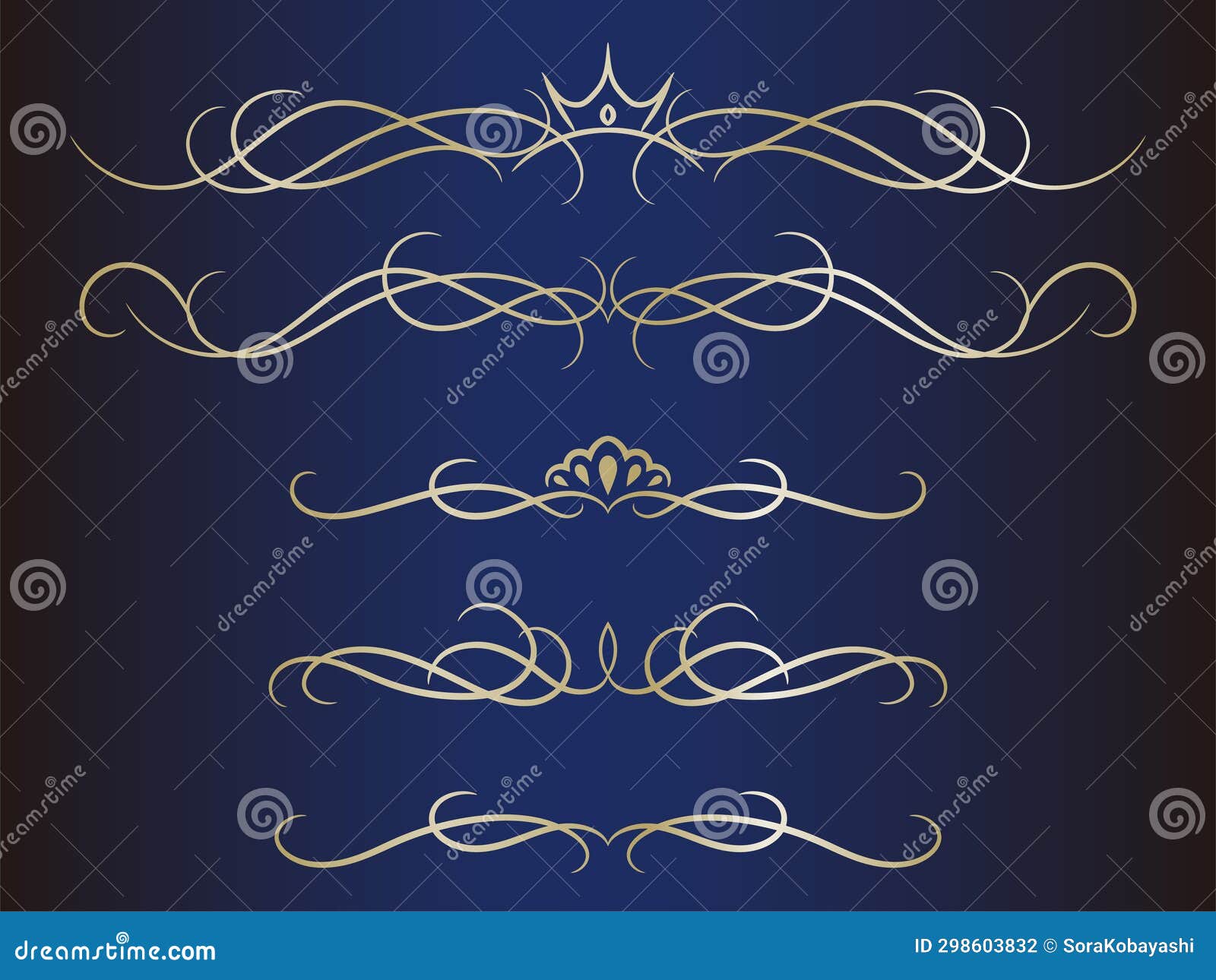 Elegant Gold Frame Material Drawn with Smooth Curves Stock Vector ...