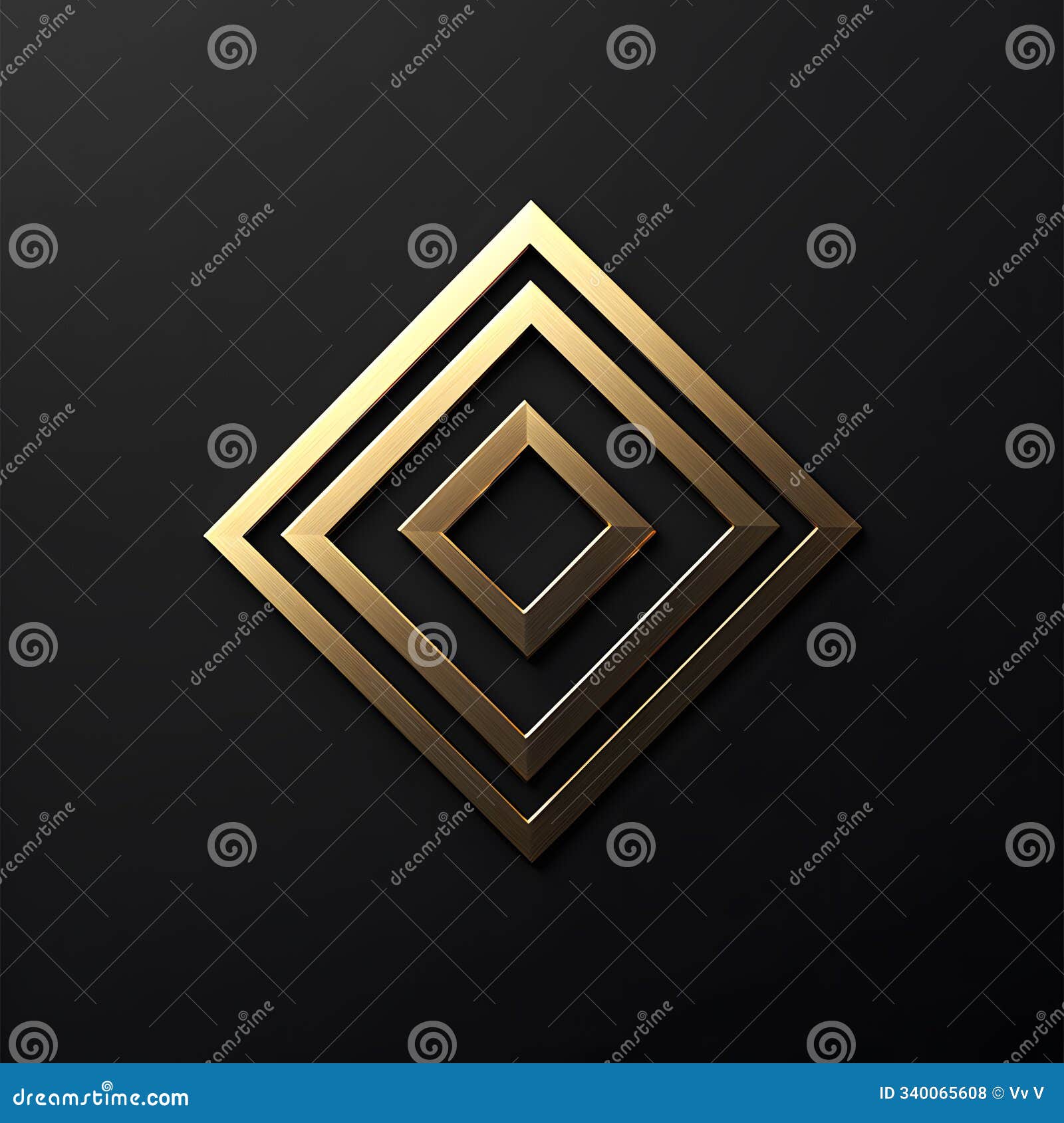 Elegant Gold Geometric Design on a Black Background Stock Illustration ...