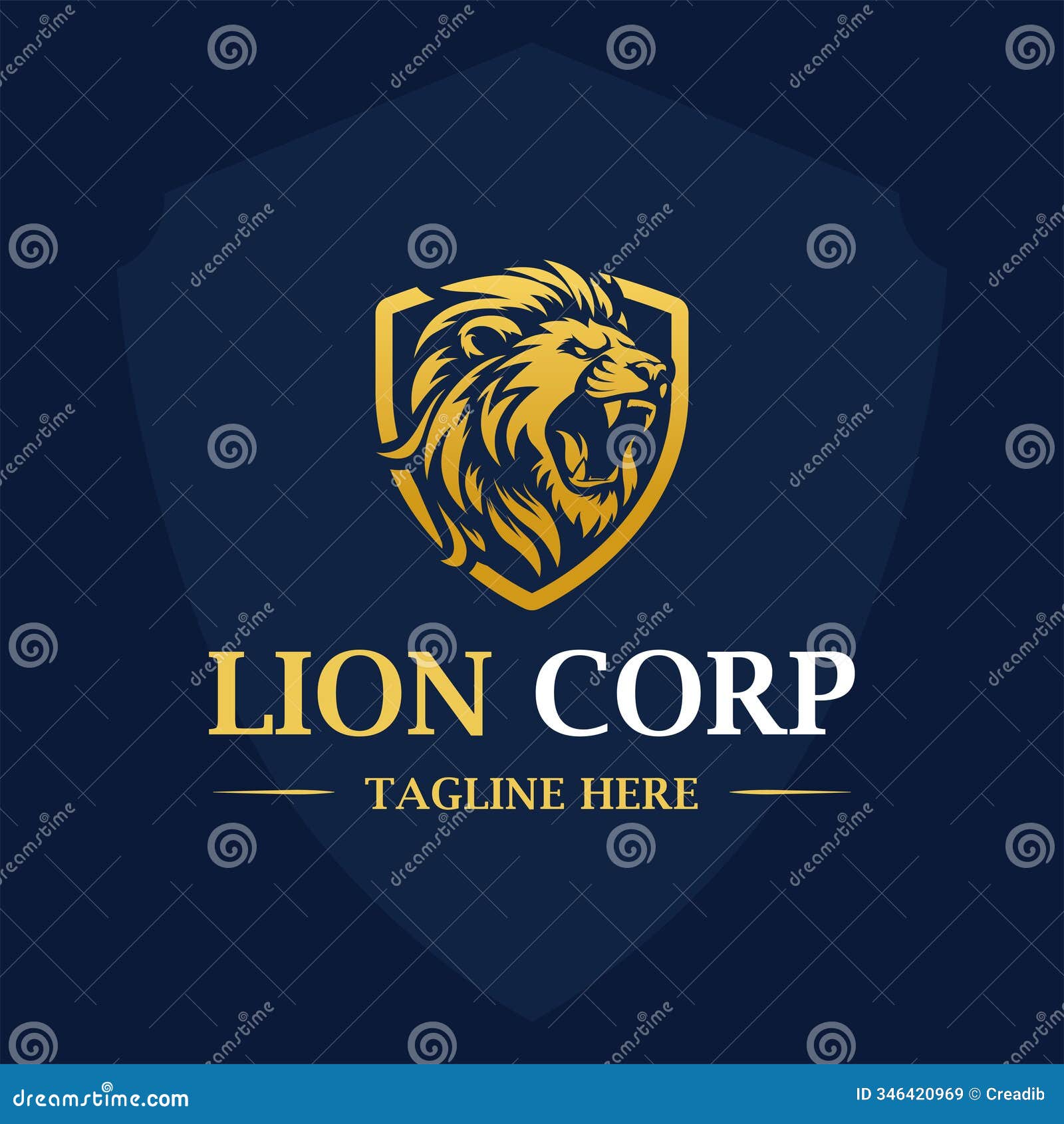 Elegant Gold Heraldic Roaring Lion Shield Logo Stock Vector ...