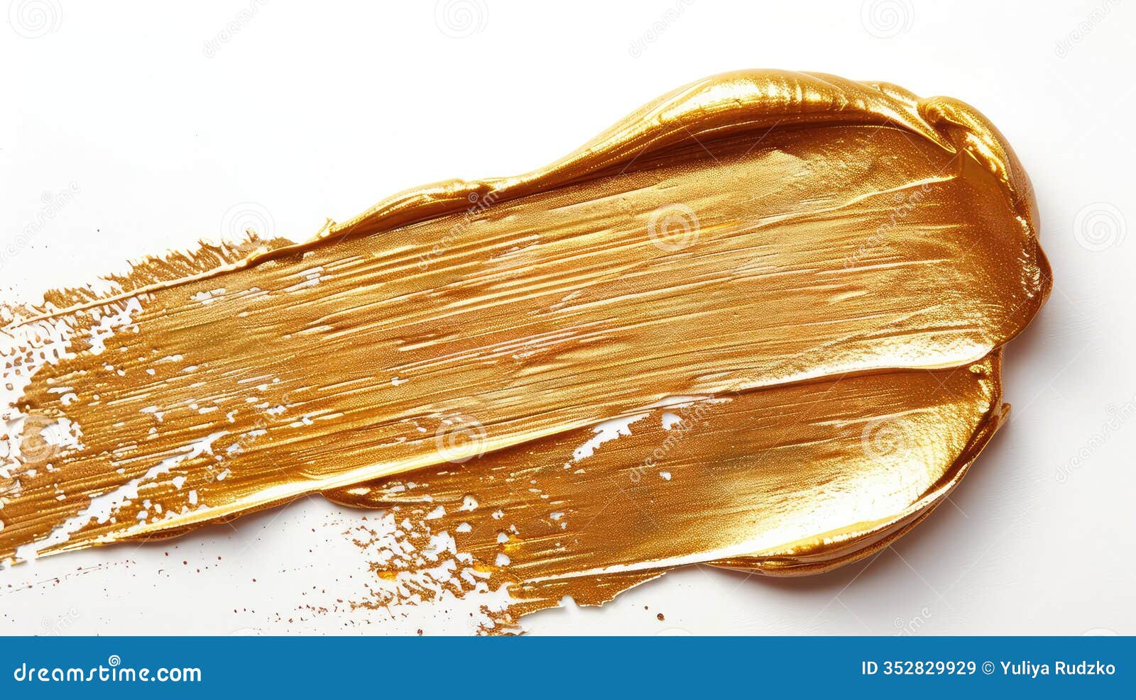 Elegant Gold Paint Brush Stroke on White Background - Luxurious and ...