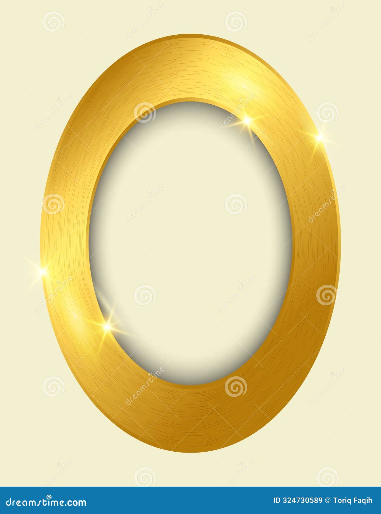 Elegant Gold Photo Frame with Oval Shape Stock Vector - Illustration of ...