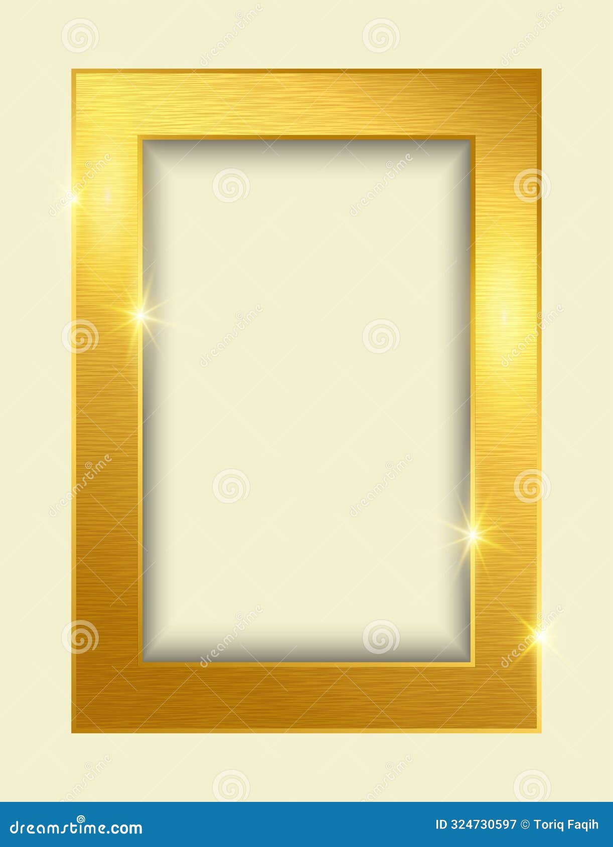 Elegant Gold Photo Frame with Portrait Shape Stock Vector ...