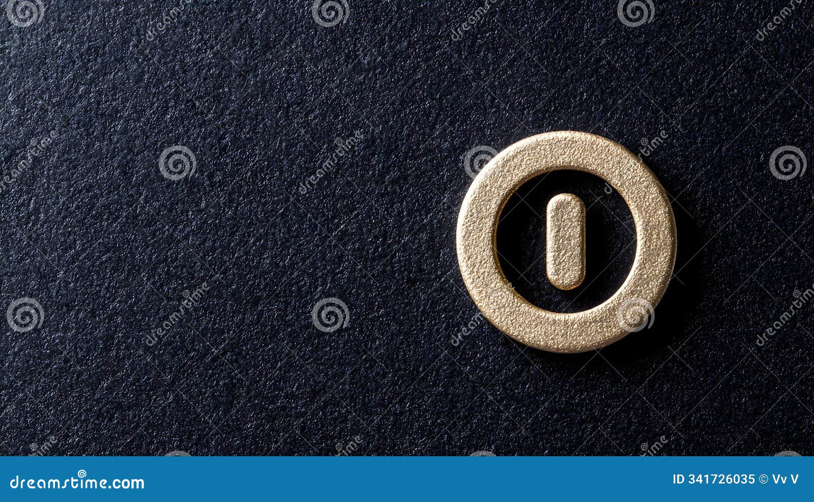 Elegant Gold Power Button on Textured Black Background Stock Image ...