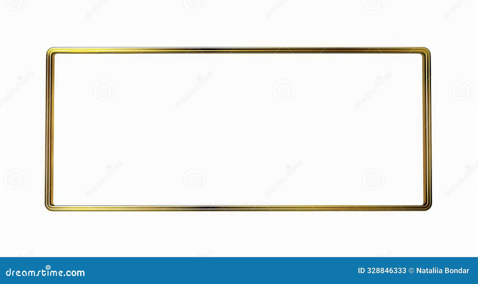 Gold Rectangular Frame. Vector Outline Thin Aesthetic Border For ...