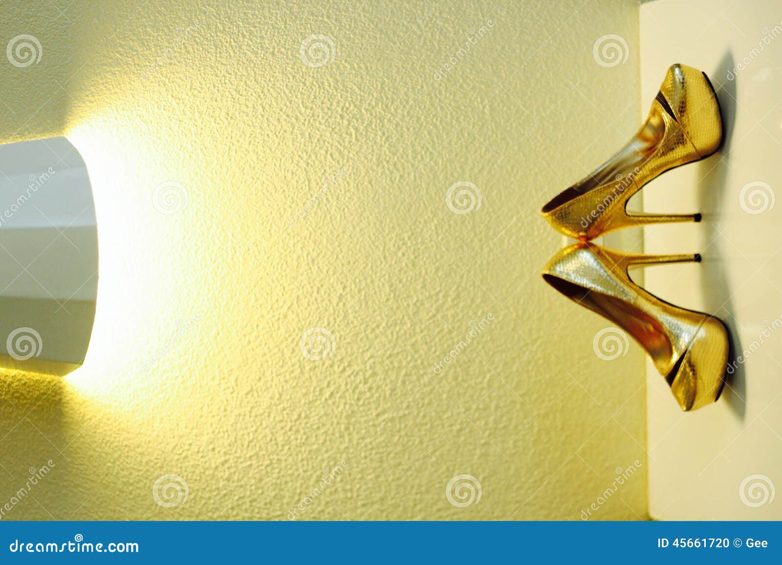 Elegant Gold Shoes stock photo. Image of shoes, wedding - 45661720