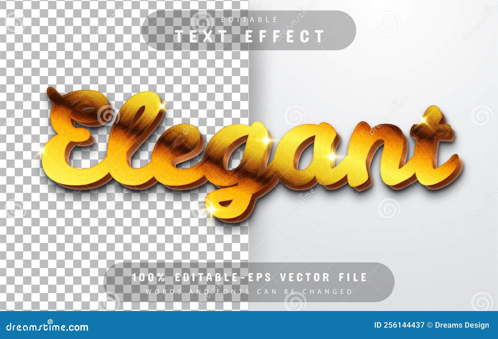 Elegant Gold Text Effect Editable Stock Vector - Illustration of vector ...