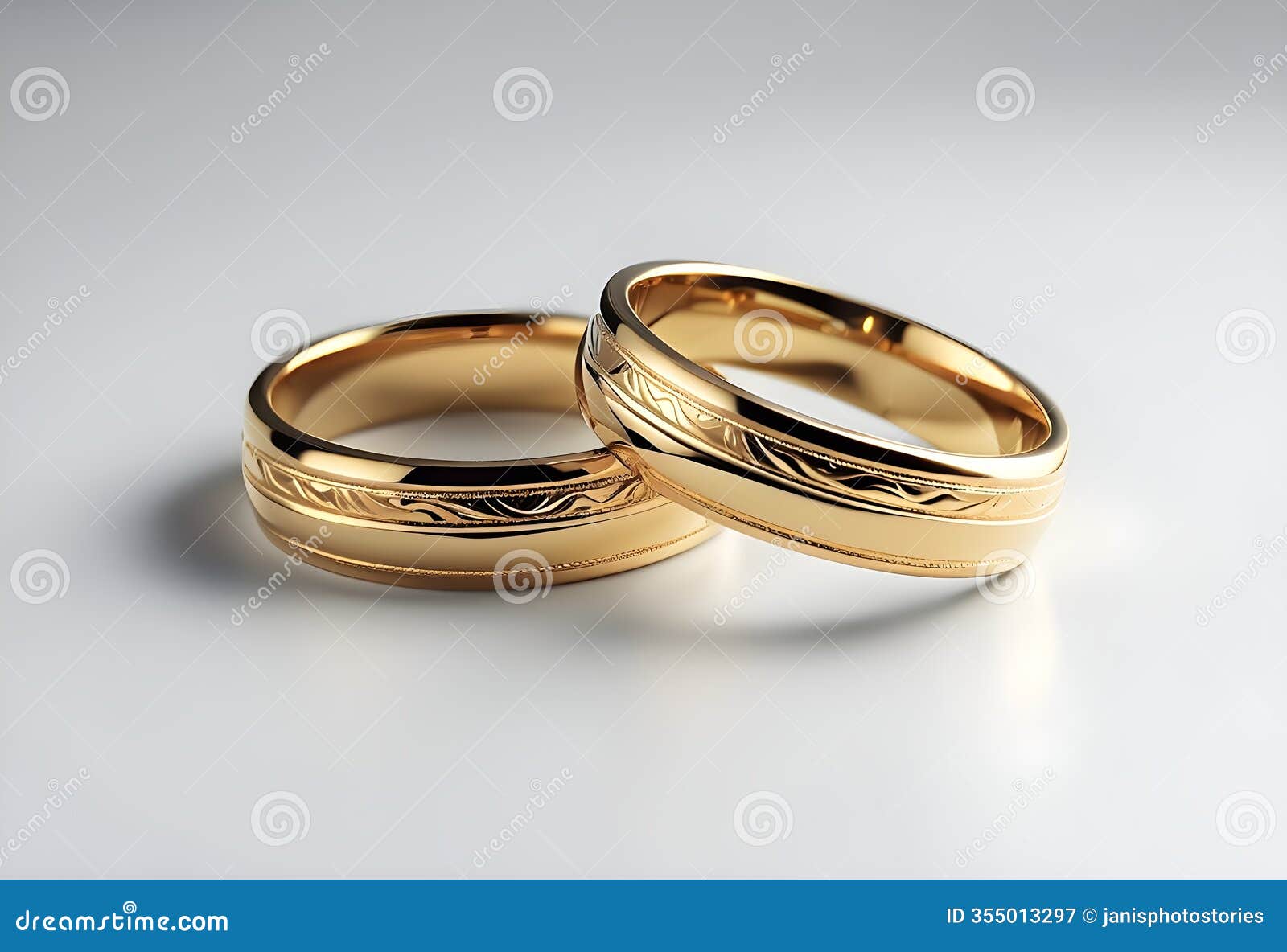 Elegant Gold Wedding Rings on Smooth Surface, Symbolizing Eternal Love ...