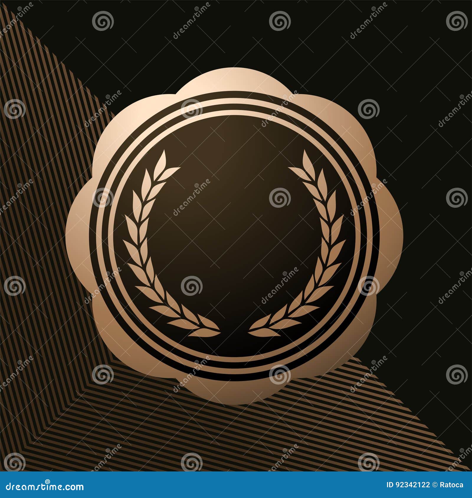 Elegant golden emblem stock vector. Illustration of gold - 92342122