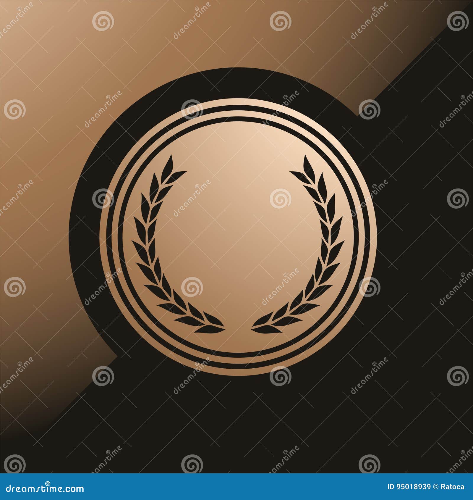 Elegant golden emblem stock illustration. Illustration of golden - 95018939