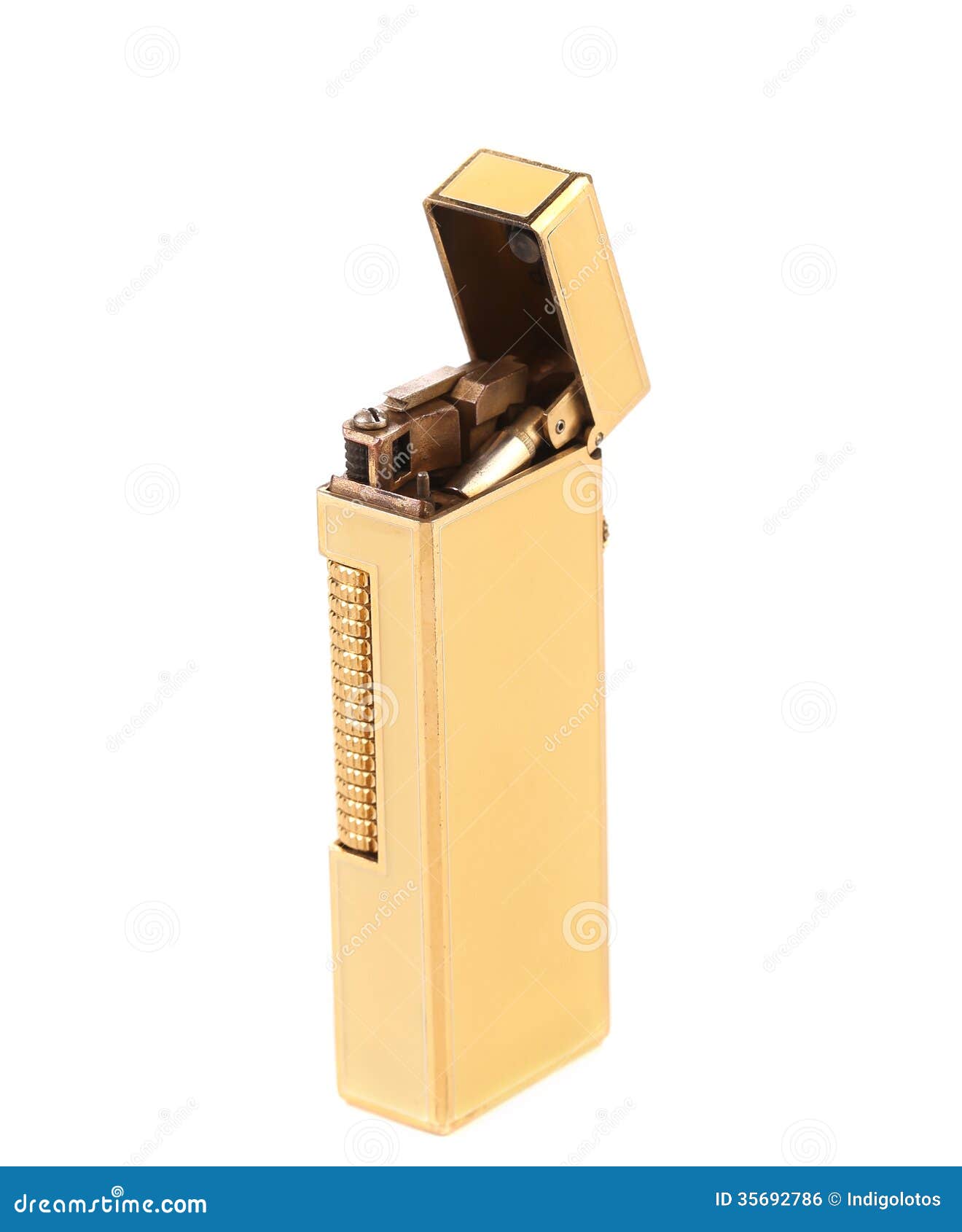 Elegant Golden Gas Lighter. Stock Photo - Image of flame, fire: 35692786