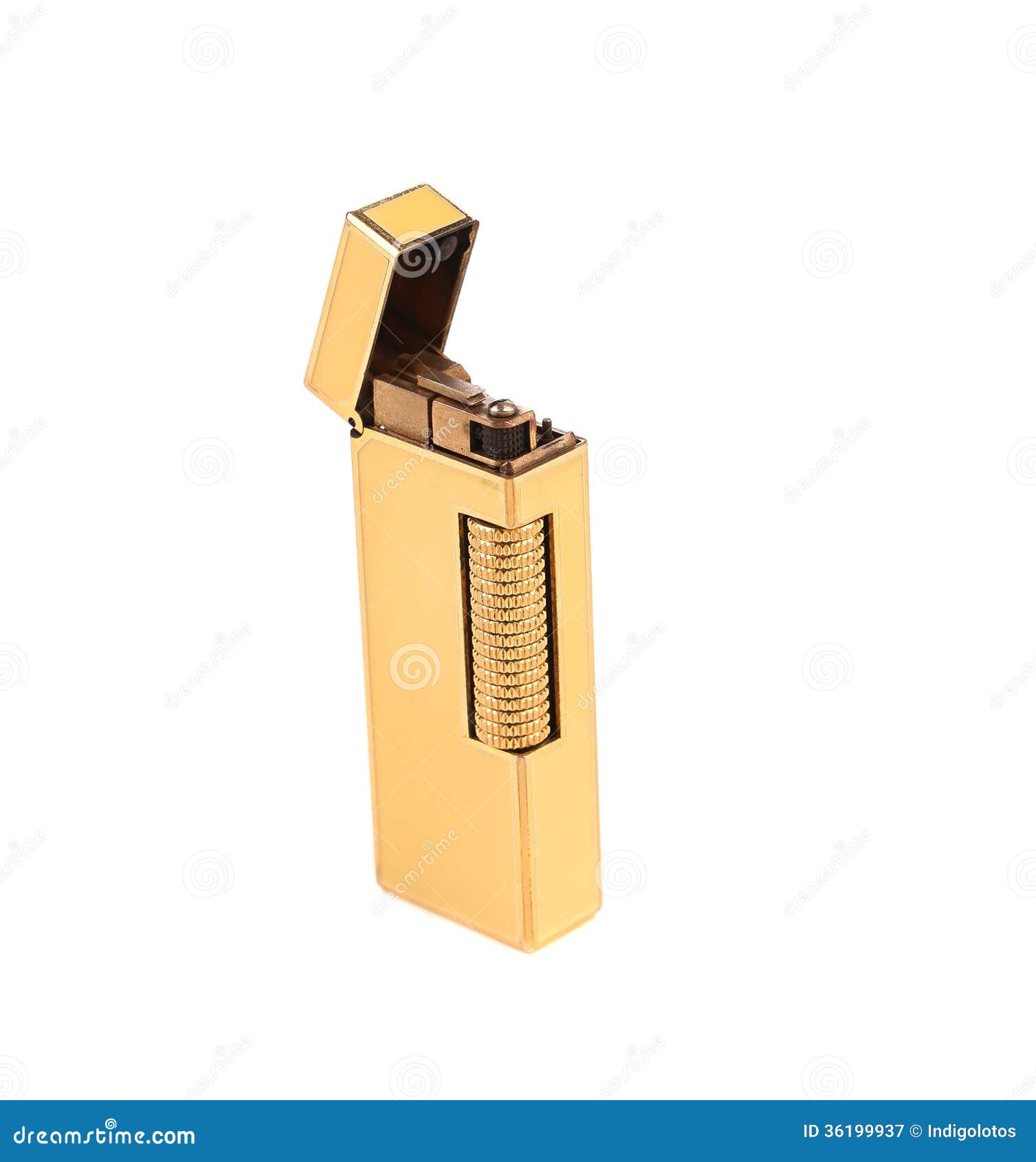 Elegant Golden Gas Lighter. Stock Image - Image of light, lifestyle ...