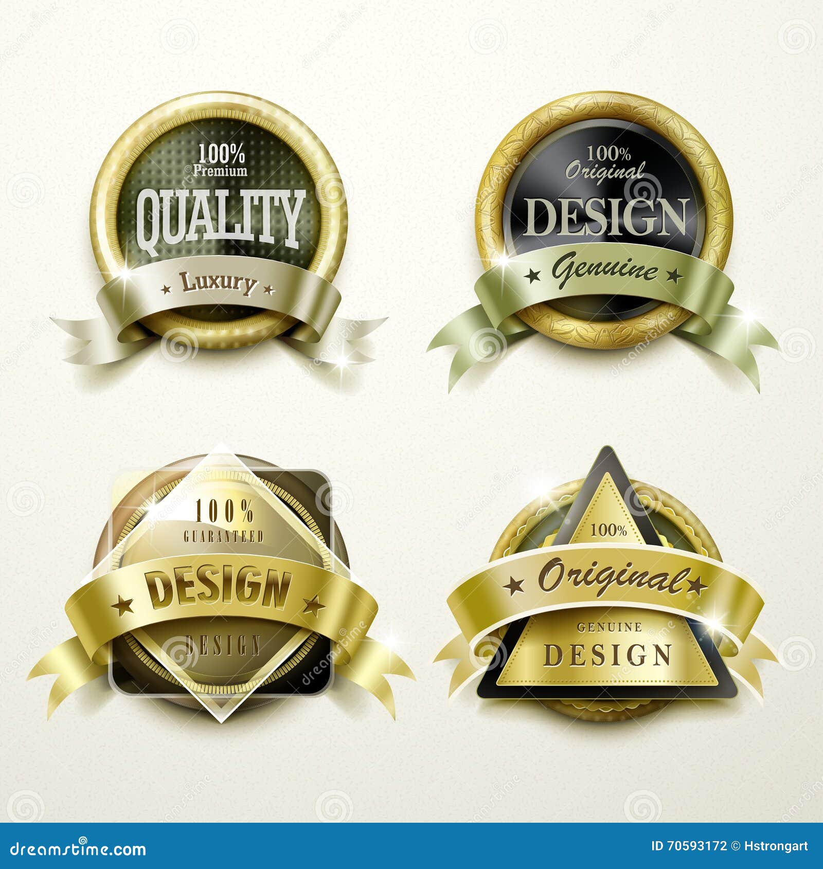 Elegant Golden Labels Design Stock Illustration - Illustration of ...
