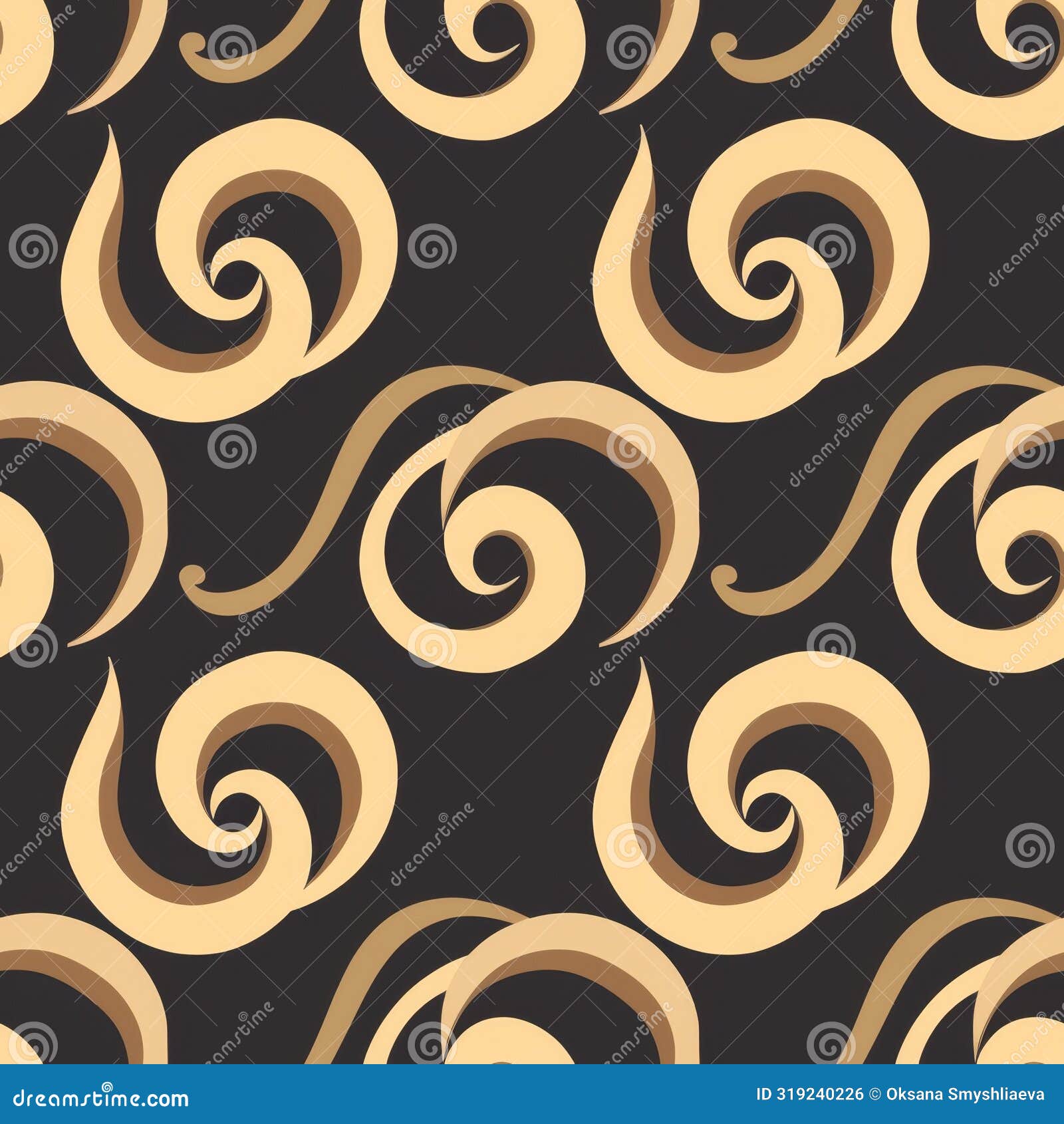 Elegant Golden Swirls Pattern on Dark Background for Classy Design ...