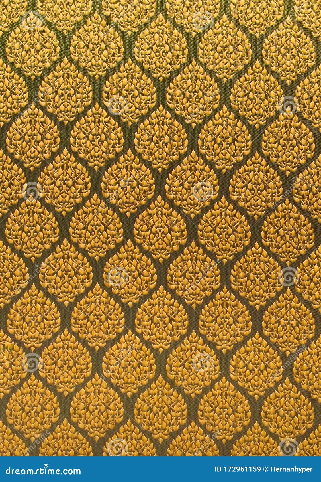 Elegant Golden Thread Repeating Pattern Over a Textile Surface. Close ...