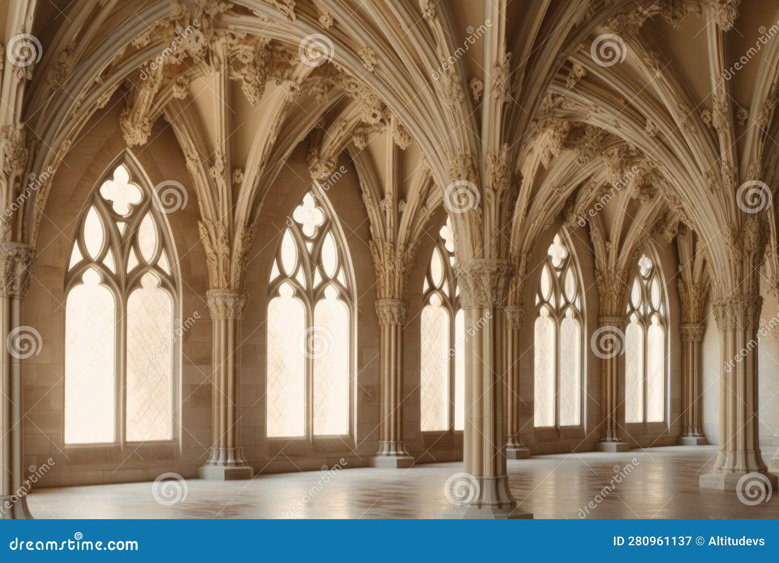 Gothic Structure In Luminous Impressionism Abstract Painting With ...