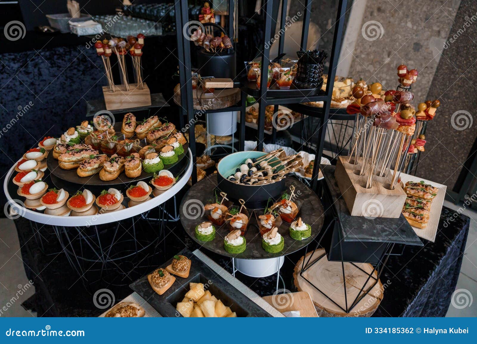 Elegant Gourmet Appetizer Display At Upscale Event Catering Stock ...