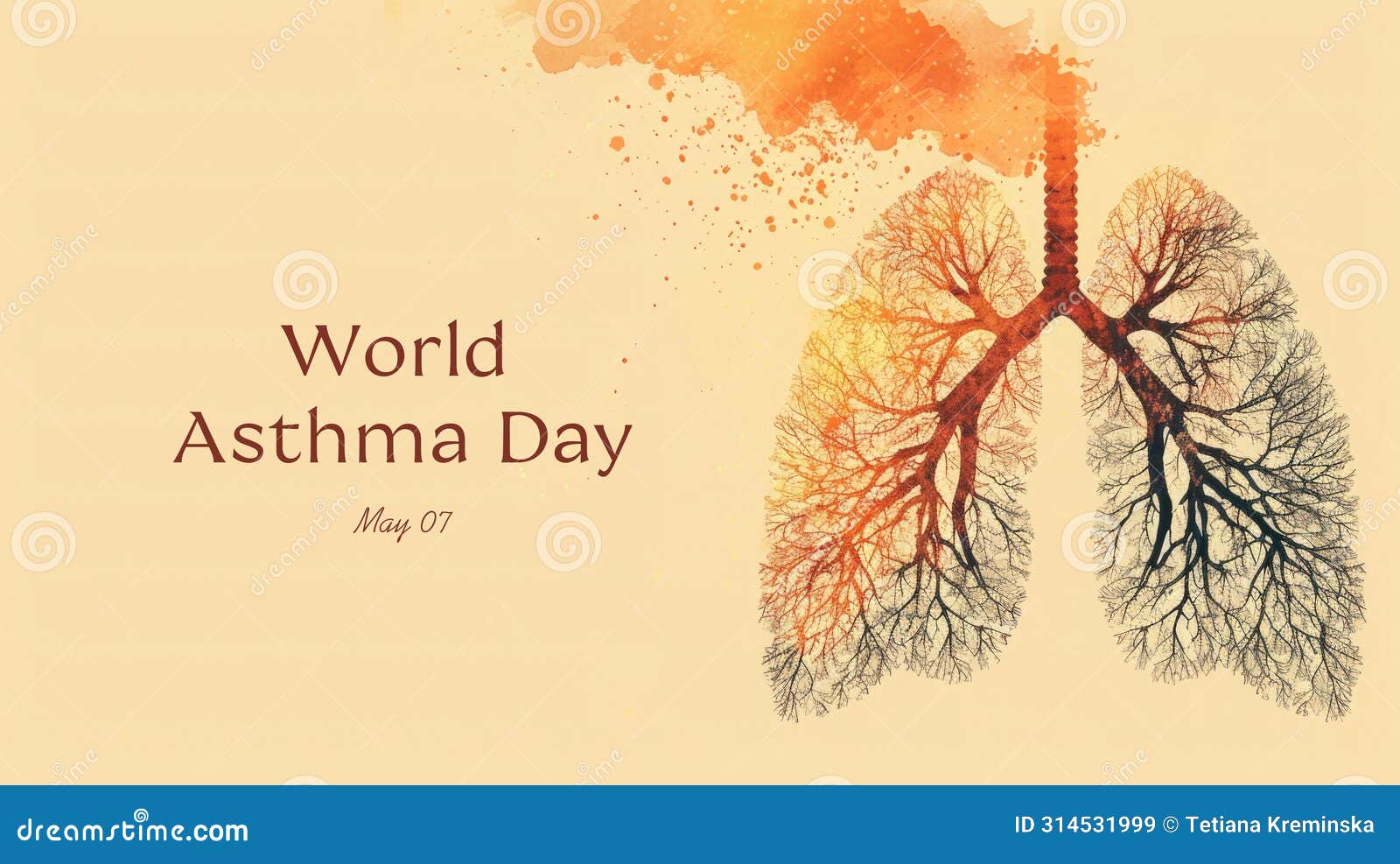 Elegant Graphic of Lungs Transitioning into Tree Branches on the Left ...