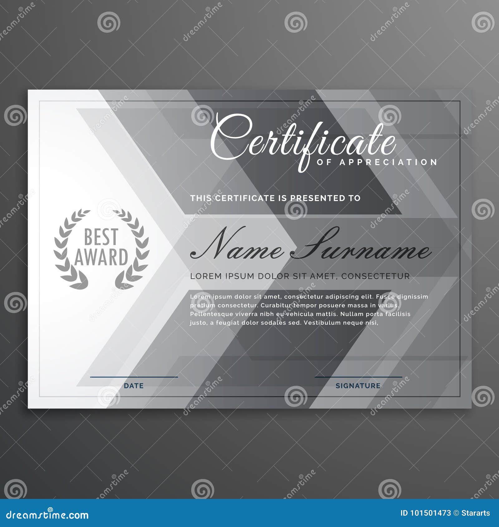 Elegant Gray Certificate Design Diploma Template Stock Vector ...