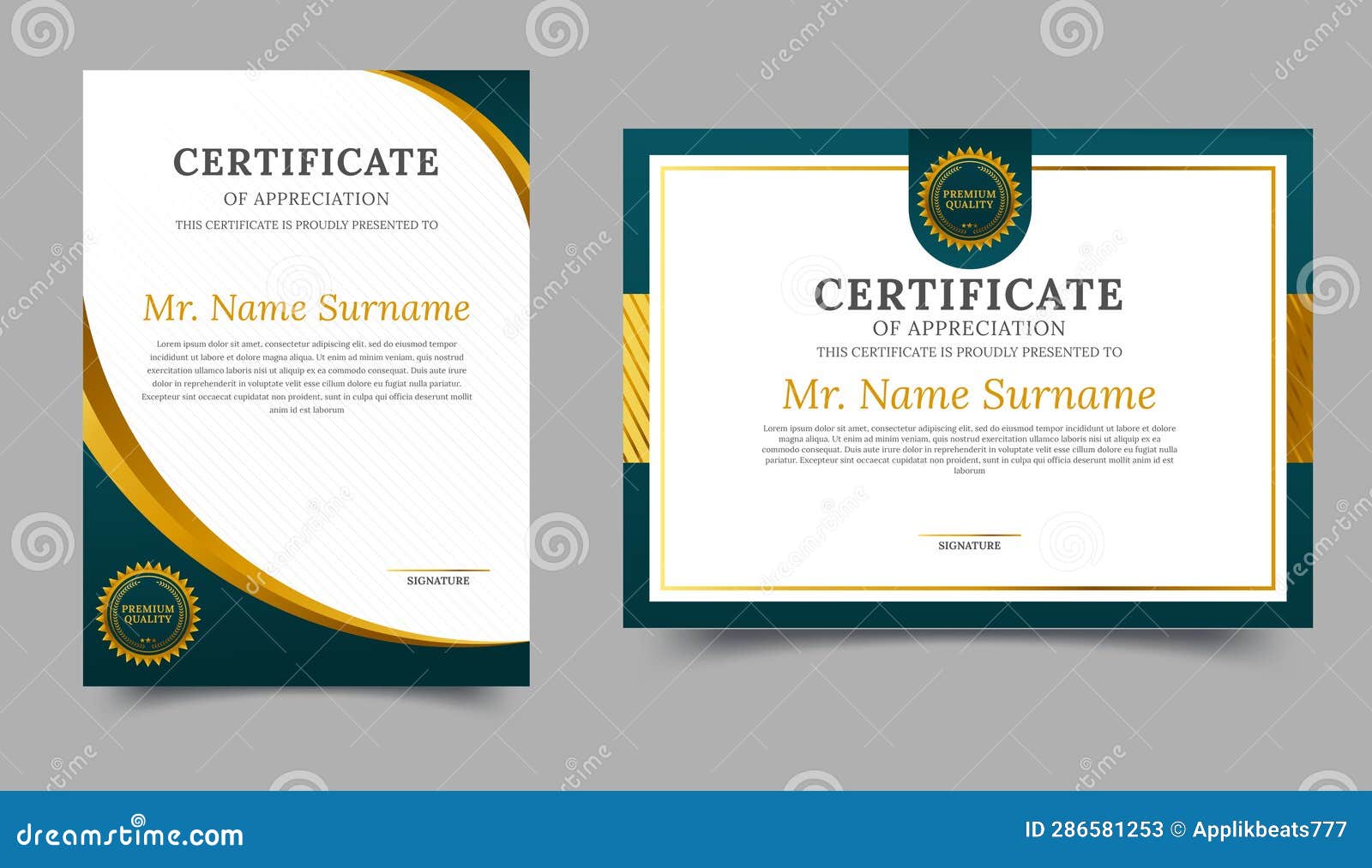 Elegant Green and Gold Diploma Certificate Template Stock Vector ...