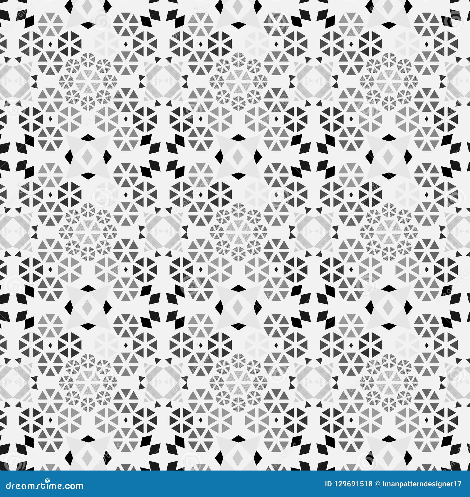 Elegant Grey Monochromic Intricate Modern Geometric Repeating Pattern ...
