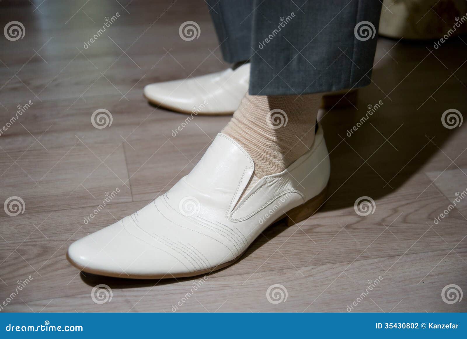 Elegant Groom White Shoes Men Stock Photo - Image of writing, close ...