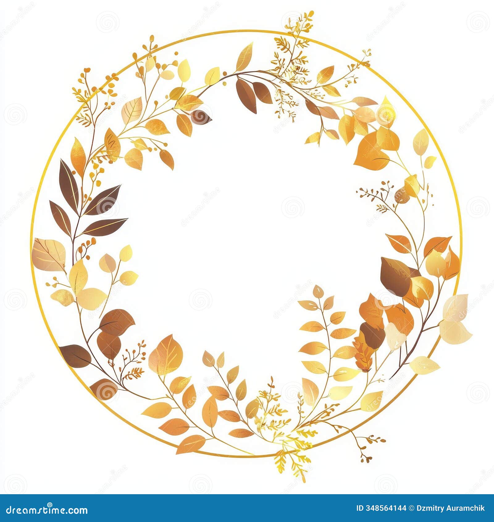 An Elegant, Hand-drawn Rustic Flourish Forming a Circular Border ...