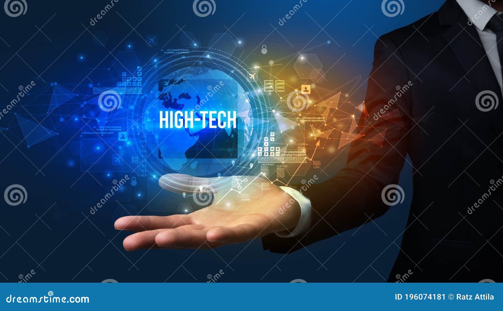 Elegant Hand Holding Technology-related Inscription Stock Image - Image ...