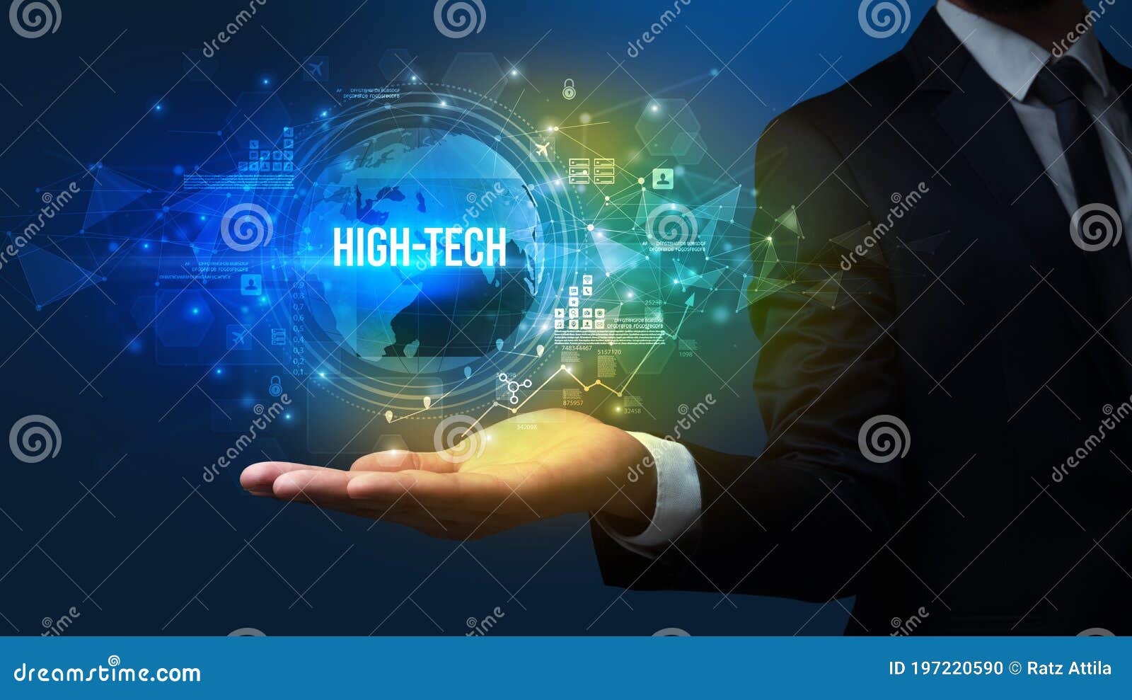 Elegant Hand Holding Technology-related Inscription Stock Photo - Image ...