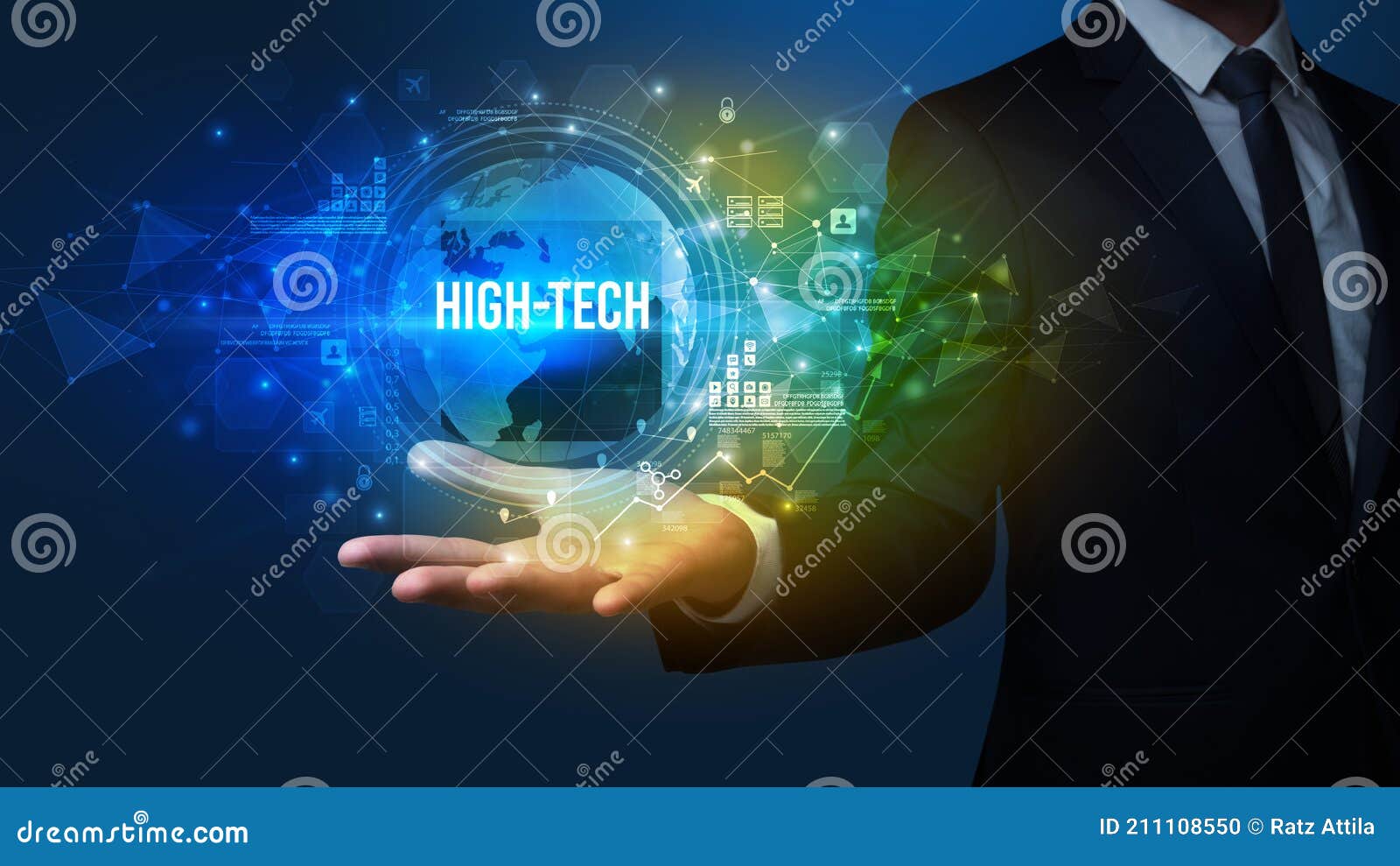 Elegant Hand Holding Technology-related Inscription Stock Photo - Image ...