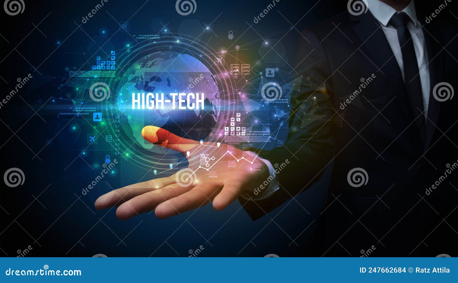 Elegant Hand Holding Technology-related Inscription Stock Photo - Image ...