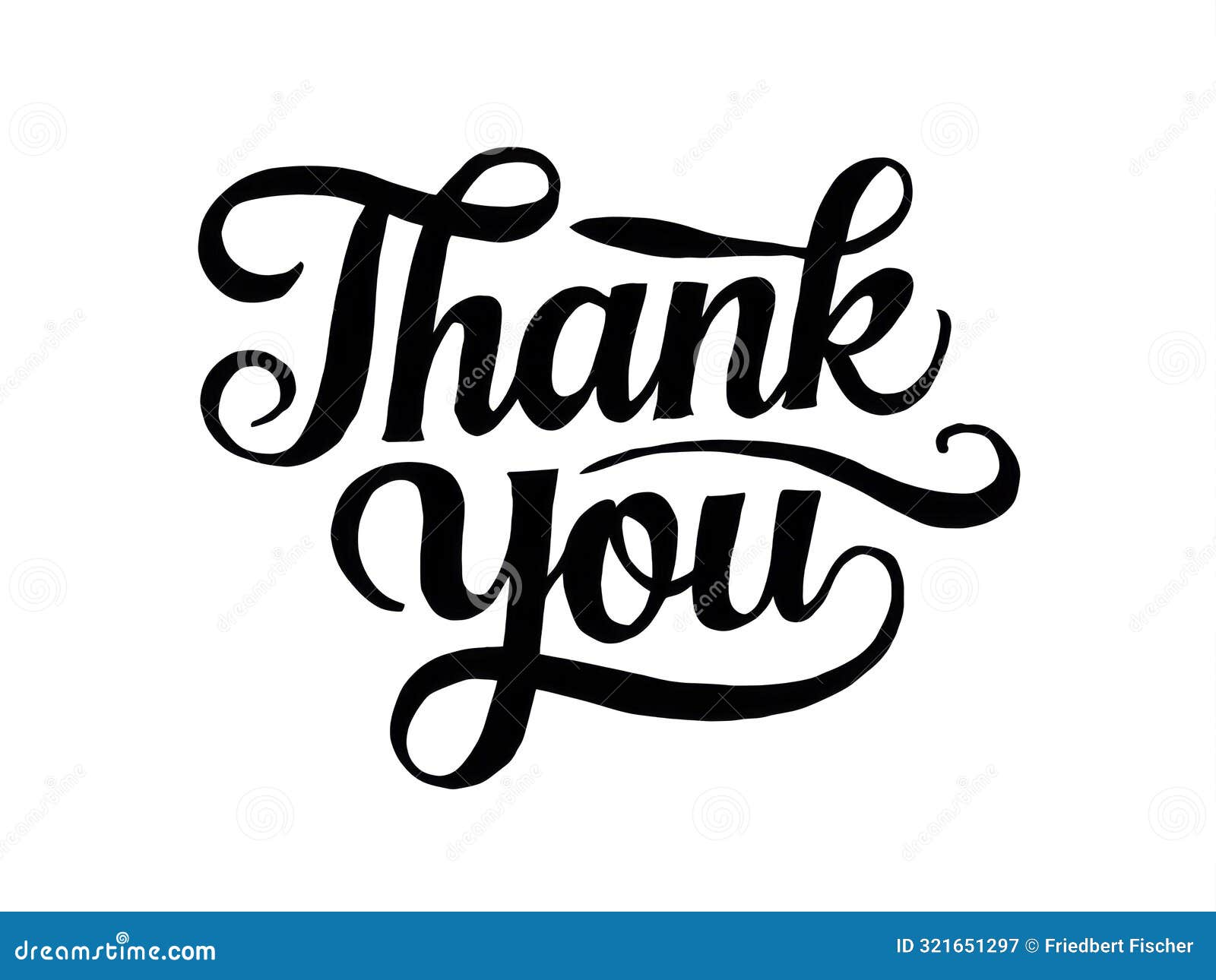 Elegant Handwritten Script Thank You on White Background Stock Image ...