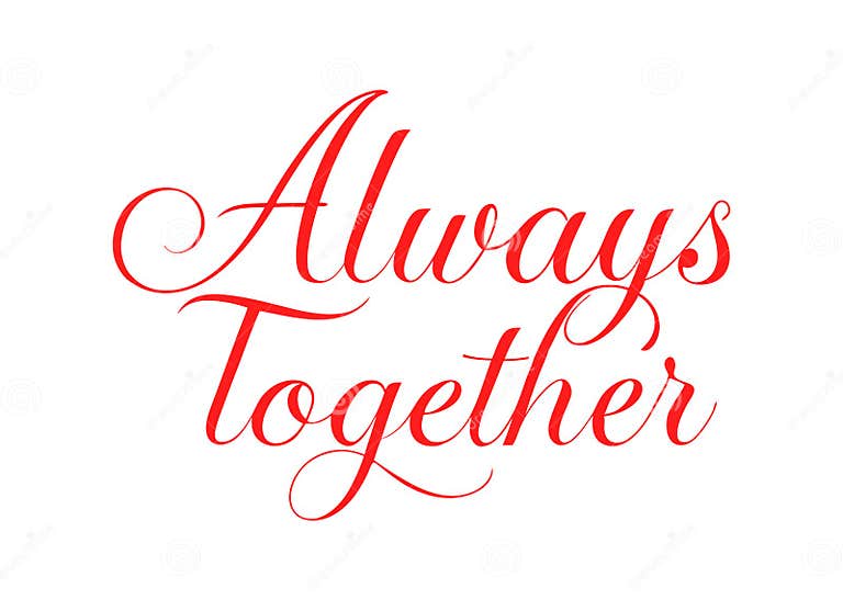Elegant Handwritten always Together in Red Script Stock Vector ...